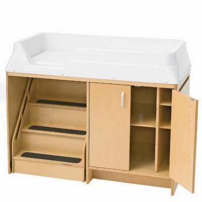 Harrison2Inspire-Changing Table with Locking Stairs, Assembled