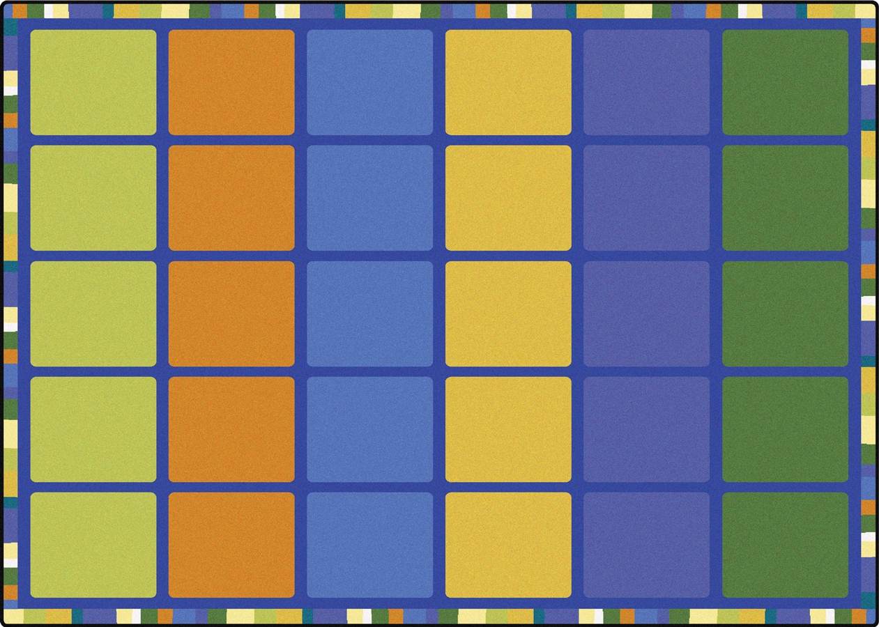 Harrison2Inspire-Rows of Colorful Squares Carpet 7'8"x10'9"