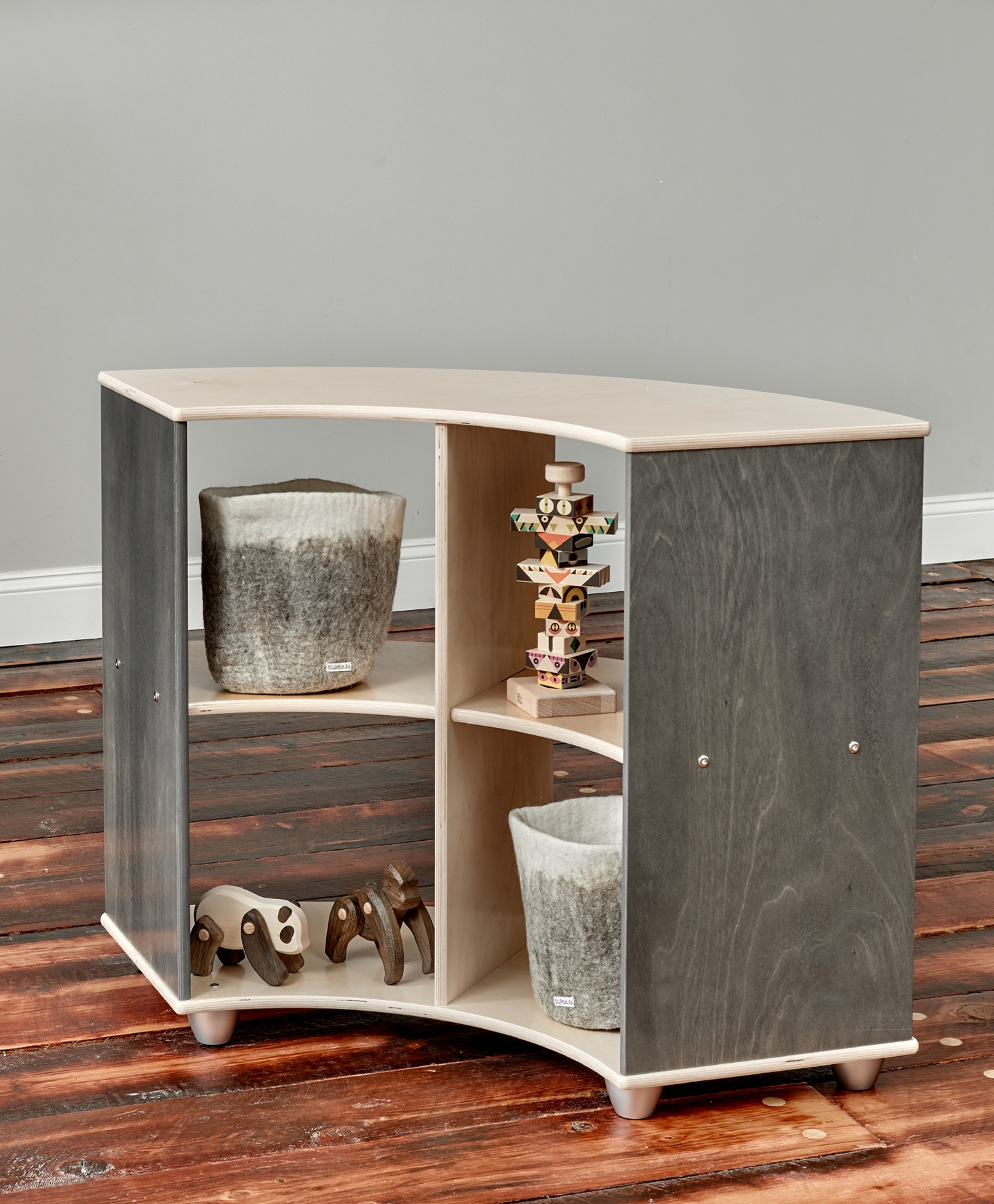 Harrison2Inspire-Modern Gray Collection Open Curved Shelf 30" Height ...