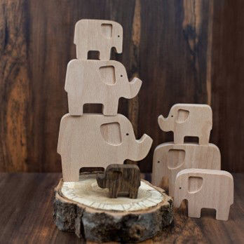 Harrison2Inspire-Elephant Sorter Wood - stacking